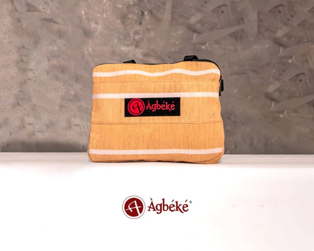 Agbeke Small Laptop Bag with Branding - Agbeke Alaso-oke